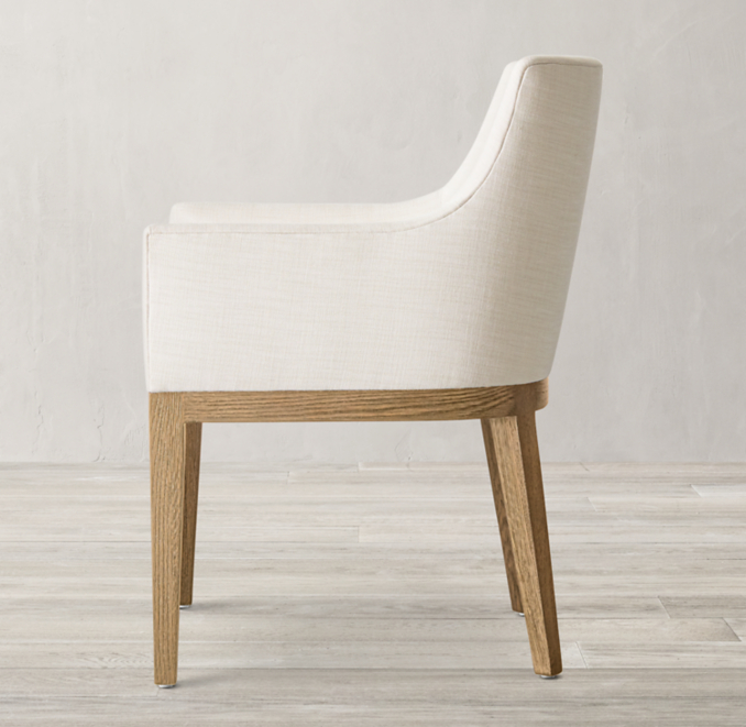 Morgan Curved-Back Track Arm Fabric Dining Armchair