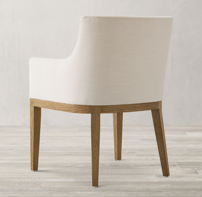 Morgan Curved-Back Track Arm Fabric Dining Armchair