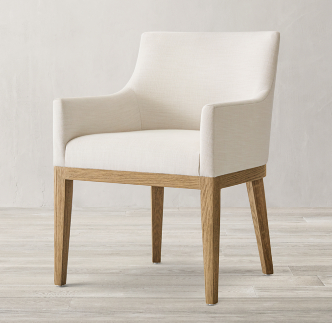 Morgan Curved-Back Track Arm Fabric Dining Armchair