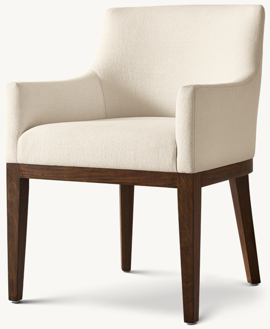 Morgan Curved-Back Track Arm Fabric Dining Armchair