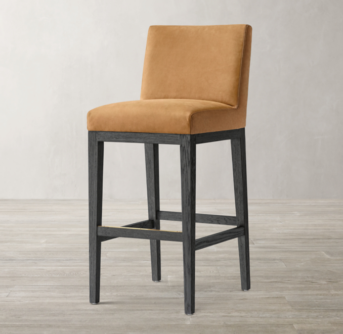 Morgan Armless Leather Bar & Counter Stool