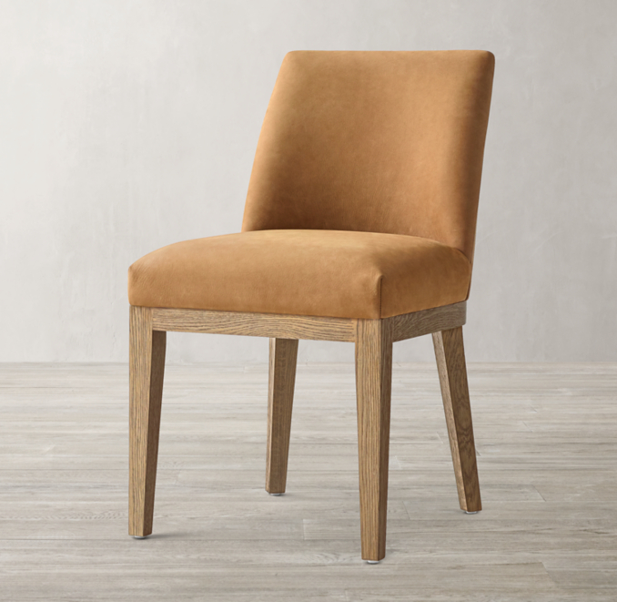 Morgan Curved-Back Leather Dining Side Chair