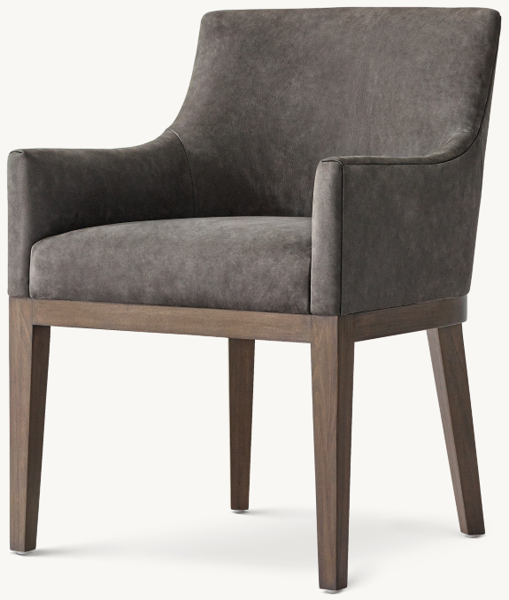 Morgan Curved-Back Track Arm Dining Chair | RH