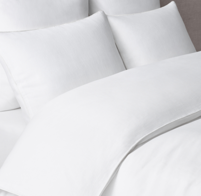 Italian Heritage Washed Piped Linen Bedding Collection | RH