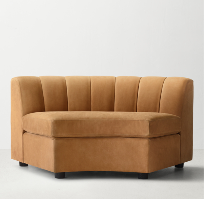 Valentina Modular Leather Concave Sofa | RH
