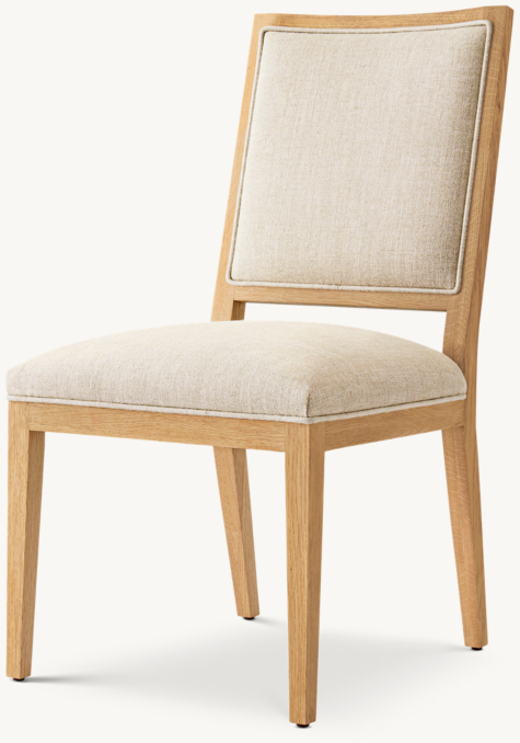 French Contemporary Square Fabric Dining Side Chair