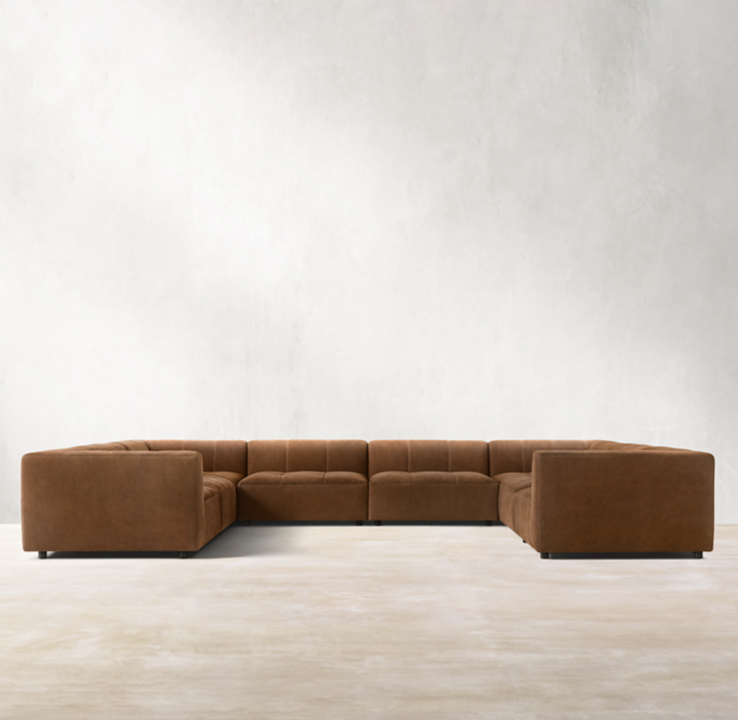 Burano Modular Leather Corner Chair U-Sofa Sectional