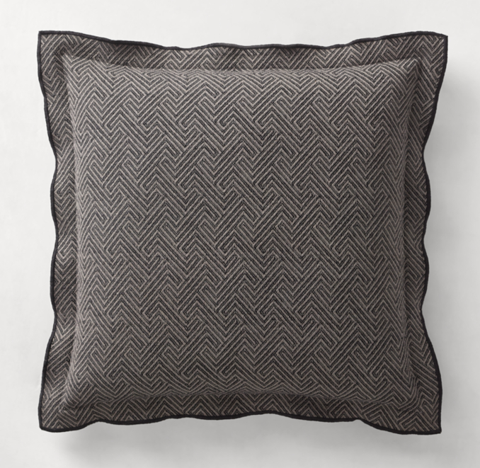 Italian Bergamo Labyrinth Flange Pillow Cover - Square