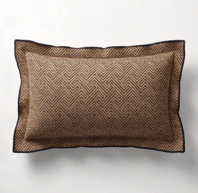 Italian Bergamo Labyrinth Flange Pillow Cover - Lumbar