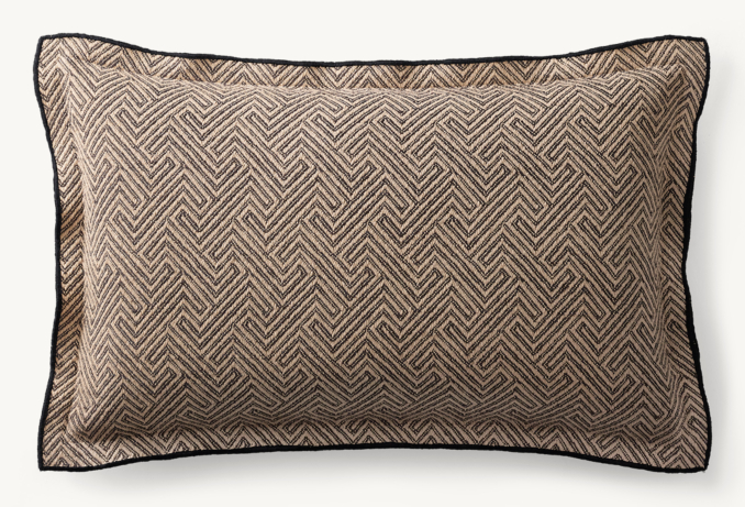 Italian Bergamo Labyrinth Flange Pillow Cover - Lumbar