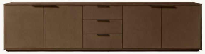 Saunderson Shagreen 4-Door Media Console with Drawers | RH