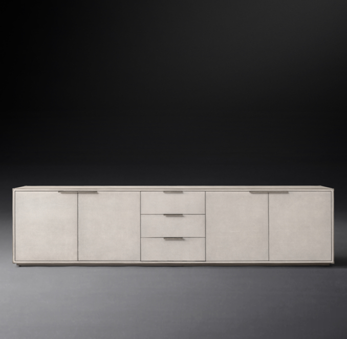 Saunderson Shagreen 4-Door Media Console with Drawers
