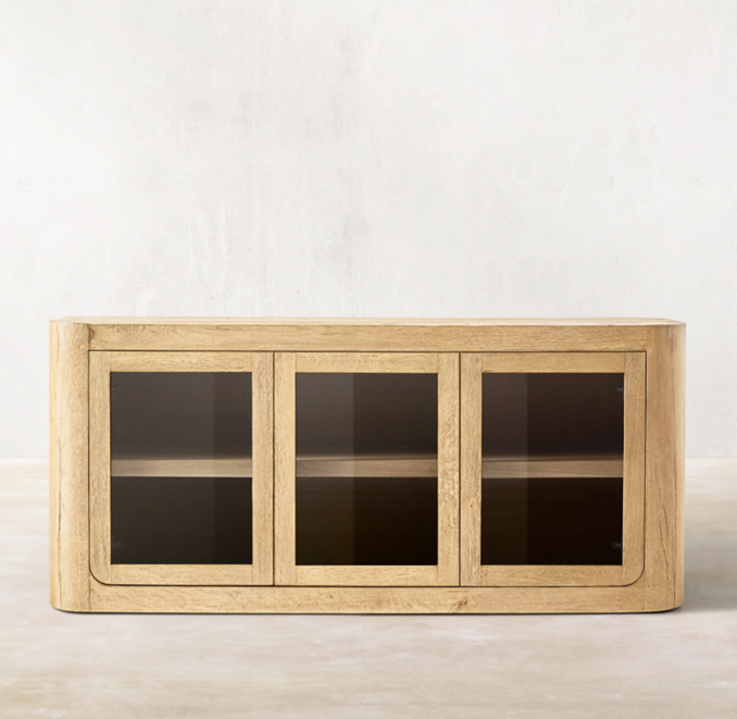 Oslo Glass Triple-Door Media Console