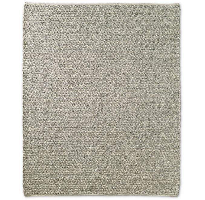 Chunky Mini-Diamond Wool Rug - Light Grey