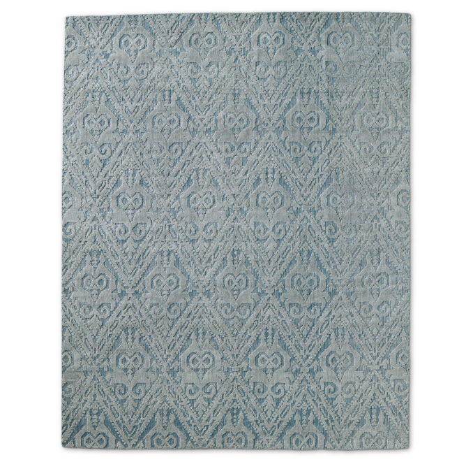 Floral Chevron Rug - Blue | RH