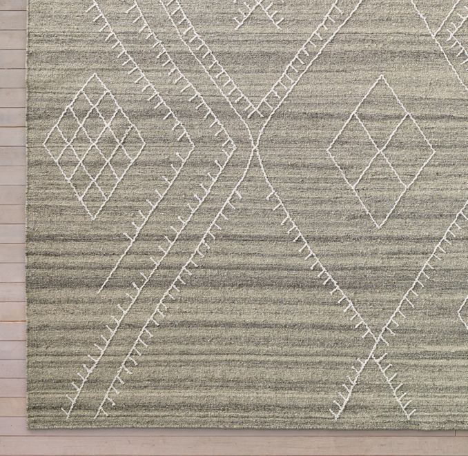 Sarto Embroidered Flatweave Rug Swatch - Grey