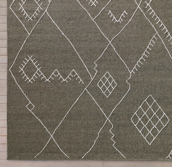Sarto Embroidered Flatweave Rug Swatch - Mocha