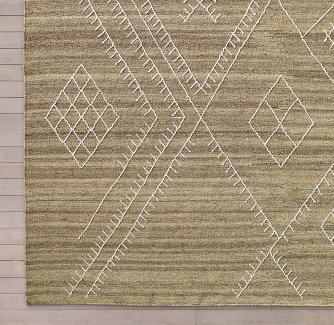 Sarto Embroidered Flatweave Rug Swatch - Sand
