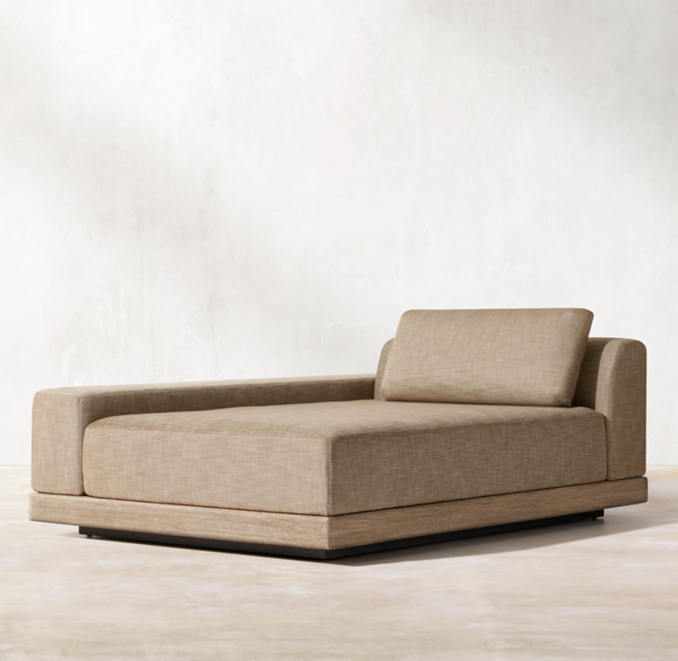 Cortona Teak Left-Arm Chaise