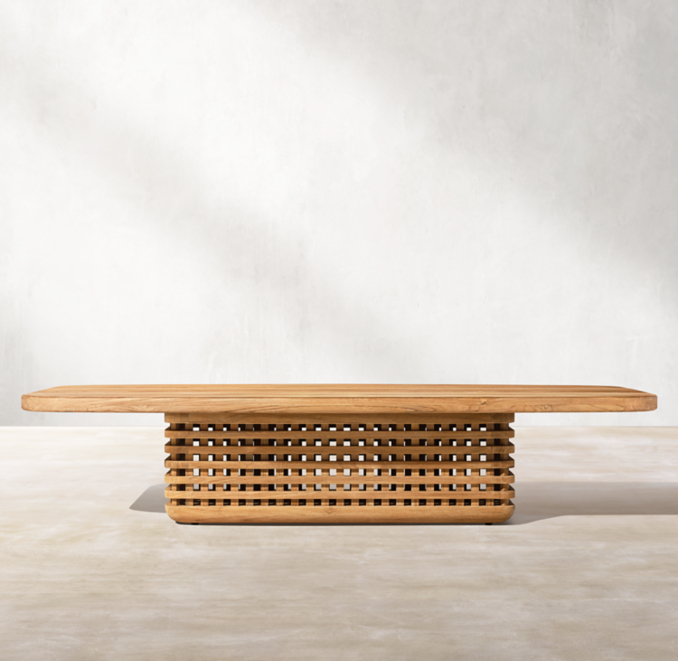 Trelica Teak Rectangular Coffee Table
