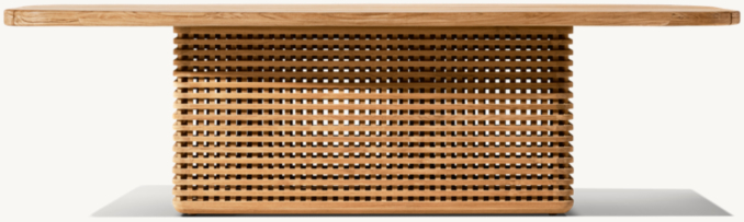 Trelica Teak Rectangular Dining Table | RH
