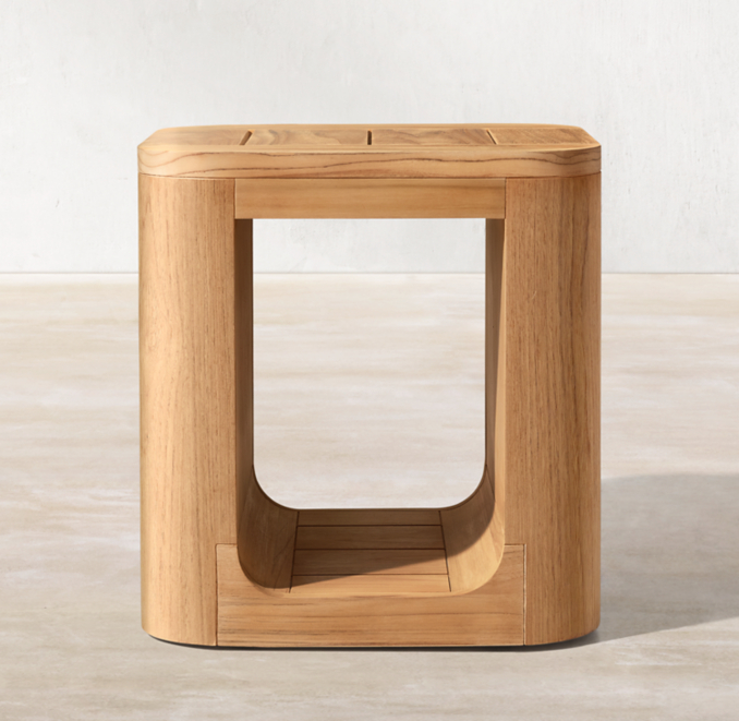 Oslo Open Teak Square Side Table