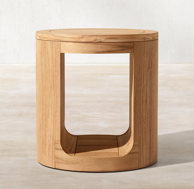Oslo Open Teak Round Side Table