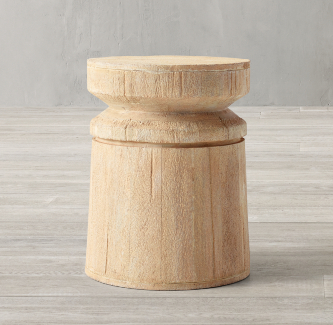 Carved-Wood Indian Stool - Spool