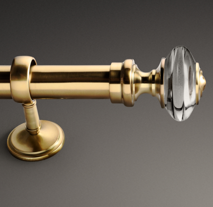 Custom Estate Rod with Crystal Knob Finials | RH