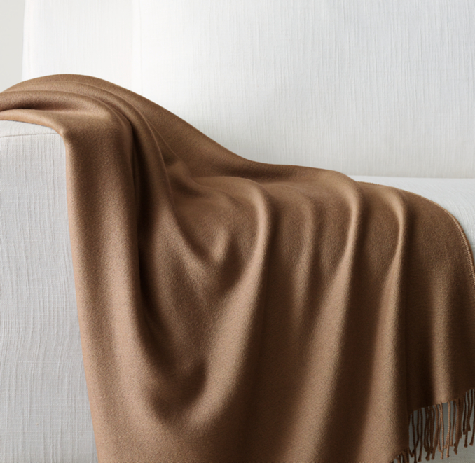 Italian Siena Lamb's Wool, Silk & Cashmere Throw | RH