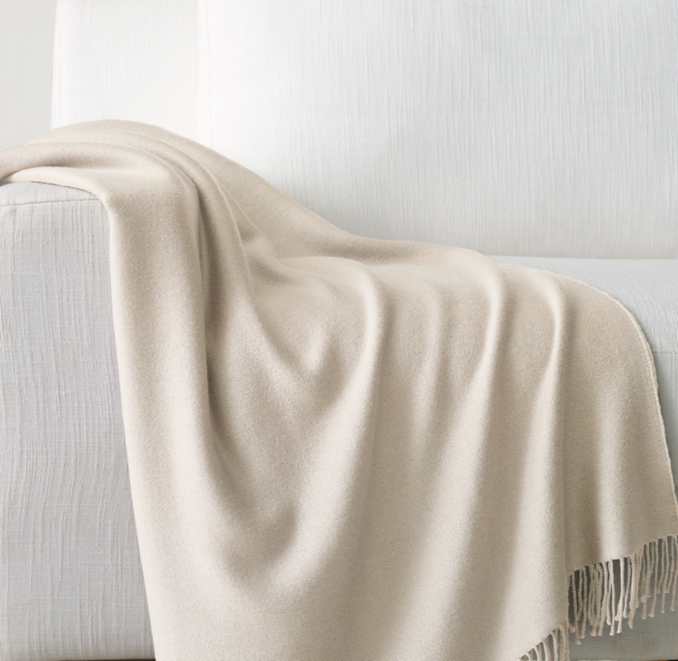 Italian Siena Lamb's Wool, Silk & Cashmere Throw | RH
