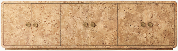 Belmont Burl 6-Door Media Console | RH