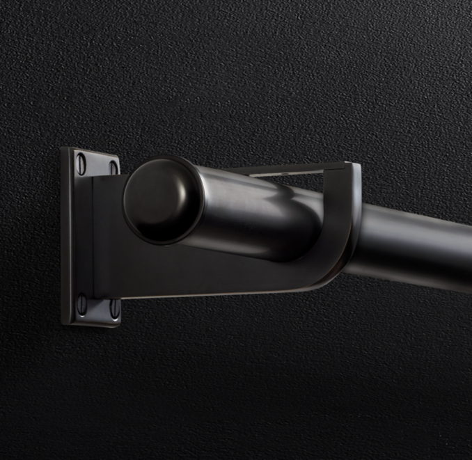 Bayonne Solid Brass End Cap Finial & Rod Set