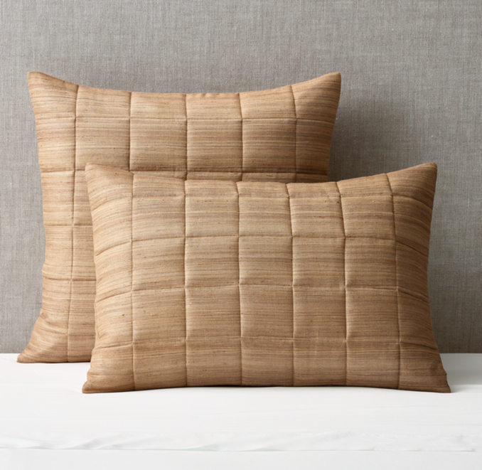 Raw Silk Box-Stitch Sham