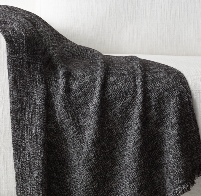 Nepalese Mélange Linen, Silk & Cashmere Throw