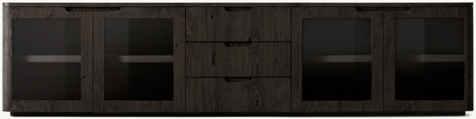Madero Glass 4-door Media Console With Drawers