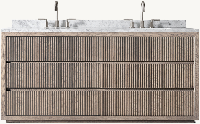 Reclaimed Oak Reeded Vanity Collection | RH