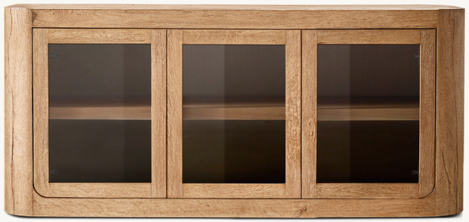OSLO GLASS TRIPLE-DOOR MEDIA CONSOLE | RH