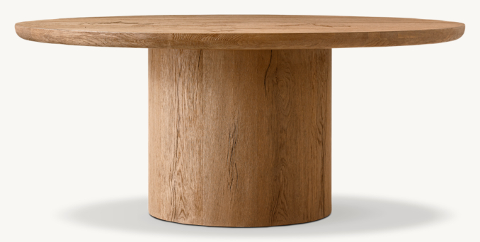Oslo Pedestal Round Dining Table | RH