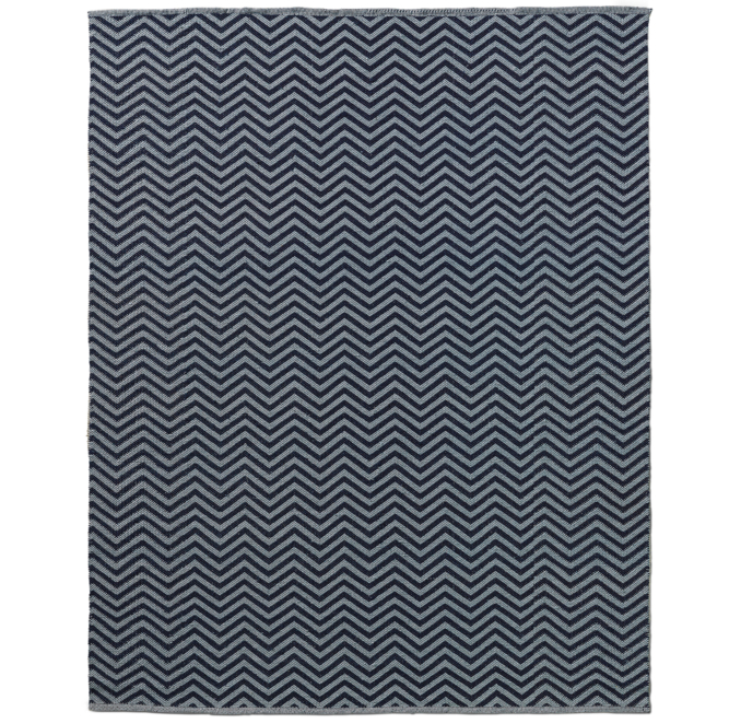 Chevron Flatweave Outdoor Rug - Grey/Navy