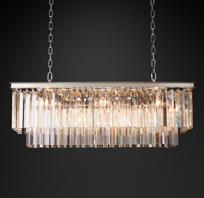 1920s Odeon Rectangular Chandelier 40"
