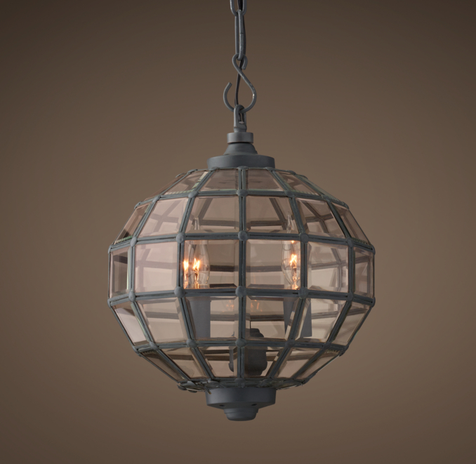 Street Gas Lamp 12" Pendant - Weathered Zinc
