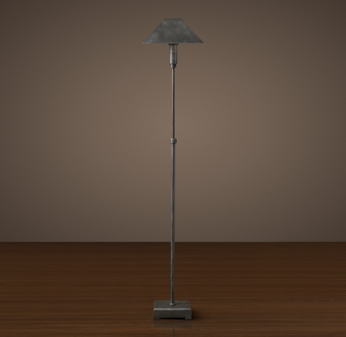 Pyramid Telescoping Floor Lamp with Metal Shade