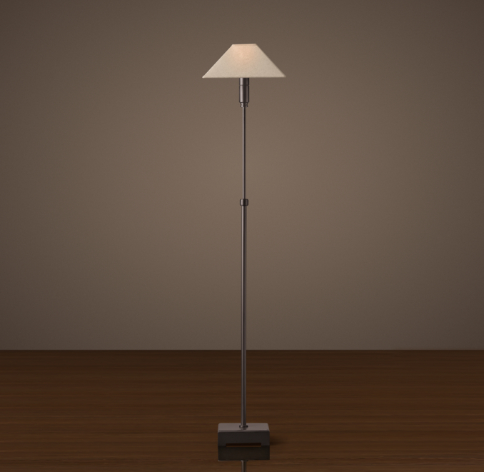 Pyramid Telescoping Floor Lamp with Linen Shade