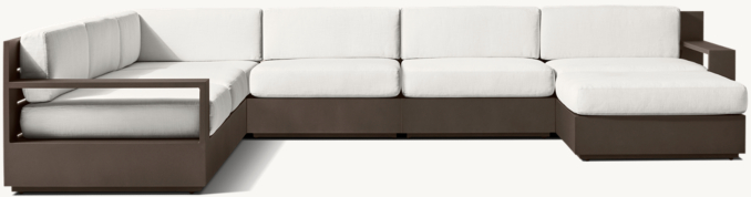 Marbella Aluminum Modular U-Sofa Chaise Sectional