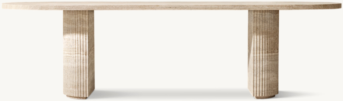 Byron Reeded Stone Dining Table | RH