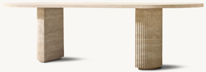 Byron Reeded Stone Dining Table | RH