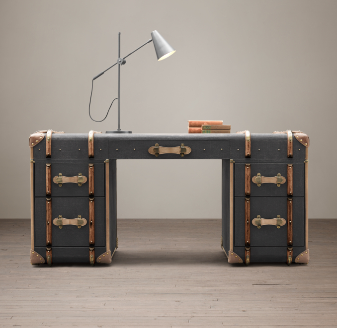 Richards' Trunk Desk - Charcoal Canvas