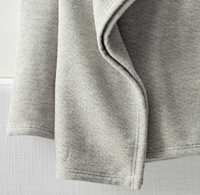 Cotton & Merino Wool Tweed Blanket | RH