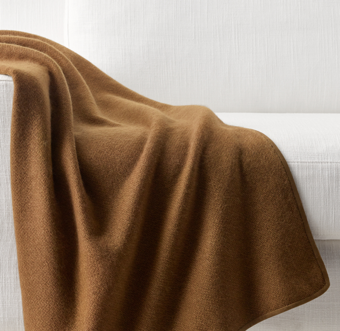 Nepalese Yak Wool & Suede Throw Collection | RH